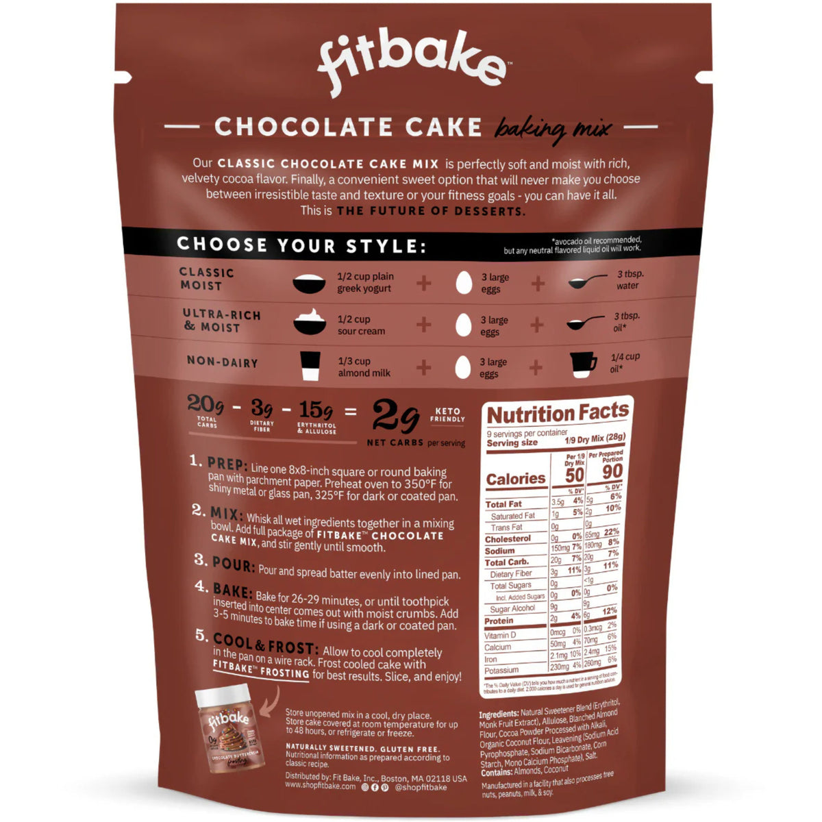 FitBake Chocolate Cake Mix - Low-Carb, Keto-Friendly, Gluten-free
