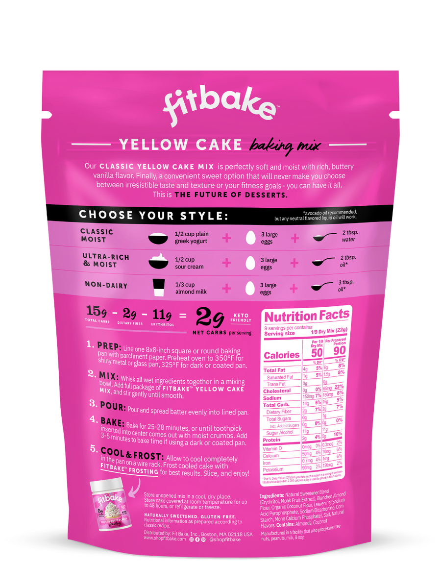 FitBake Yellow Cake Mix - Low-Carb, Keto-Friendly, Gluten-free