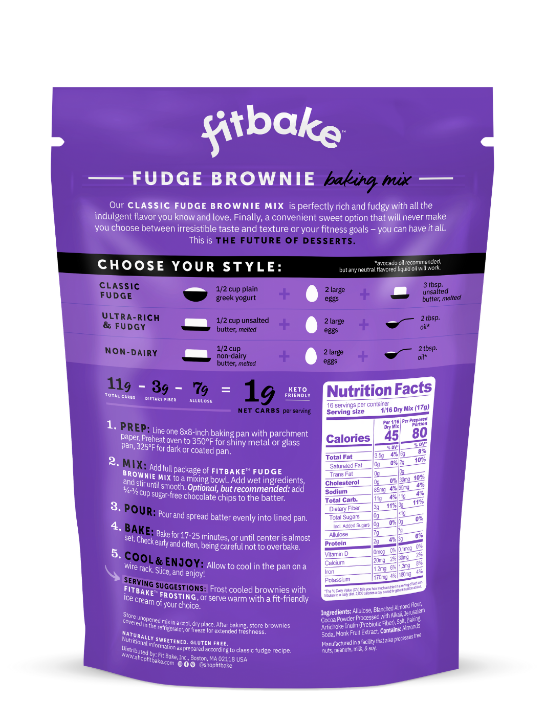 Classic Fudge Brownie Mix FitBake classic-fudge-brownie-mix-fitbake